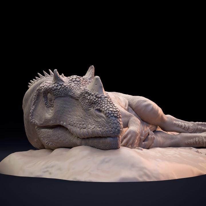 Ceratosaurus Sleeping Dinosaur | 1/35 Scale Resin Model | Dino and Dog ...