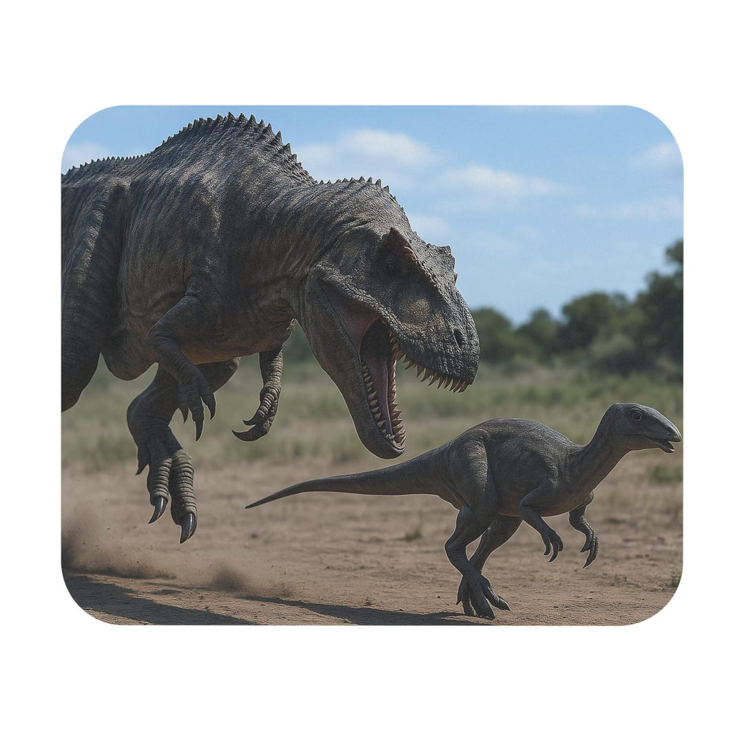 Acrocanthosaurus Chasing Prey Mouse Pad | Dinosaur Artwork, Paleo ...