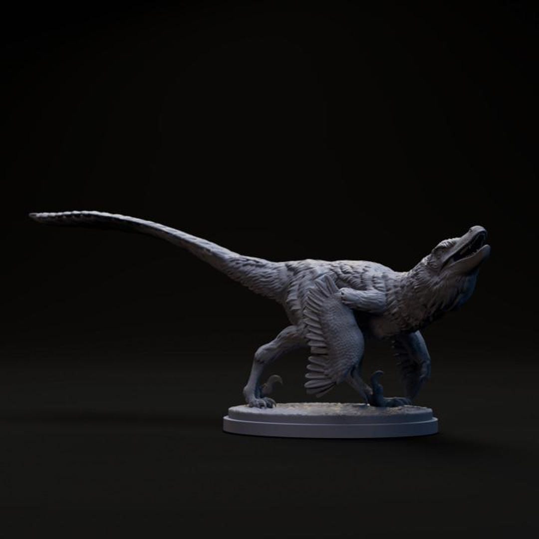 Velociraptor Sneaking up Dinosaur | Scale Resin Model | Prehistoric ...