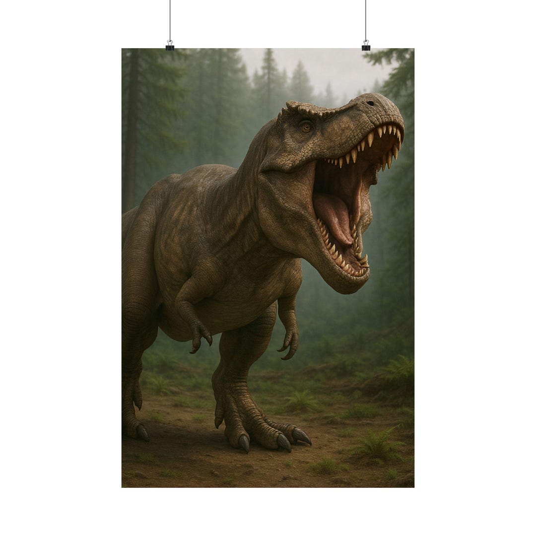 Tyrannosaurus Rex Roaring Poster, Dinosaur Poster, Wall Art, Home Decor ...