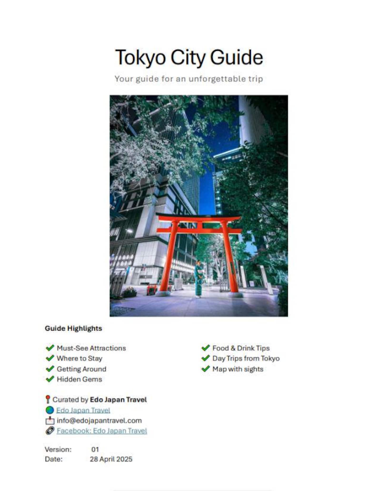 Tokyo Travel Guide PDF – Japan Itinerary Planner With Hidden Gems ...