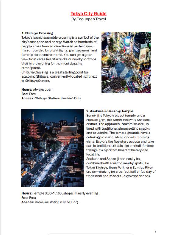 Tokyo Travel Guide PDF – Japan Itinerary Planner With Hidden Gems ...