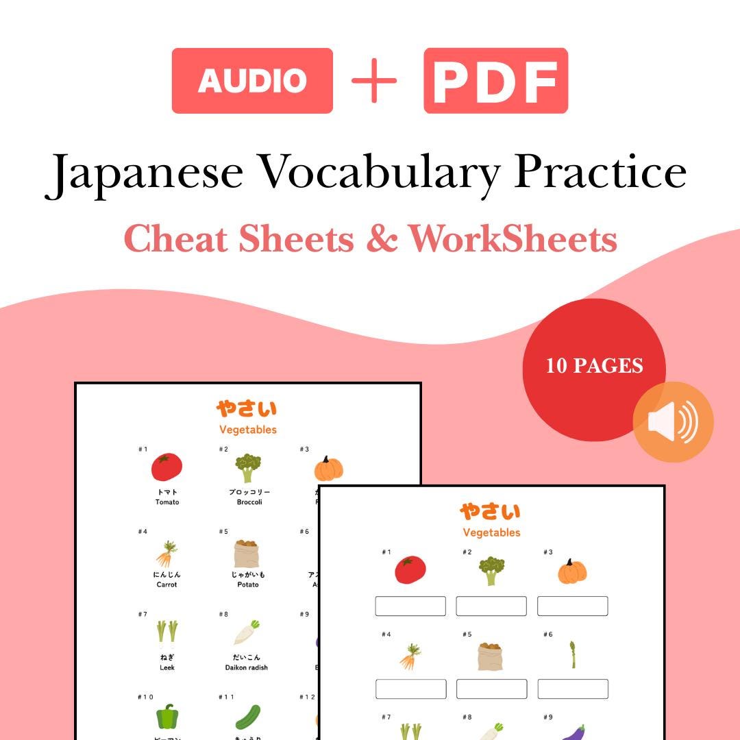 Japanese Basic Vocabulary - Etsy