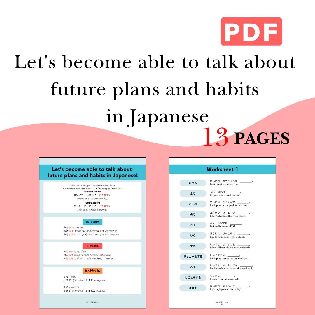Japanese Basic Verbs List With Masu-form Conjugation - Etsy Australia