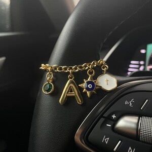 Steering Wheel Charms, 14k Gold Plated, Chain Style Options, New Car ...