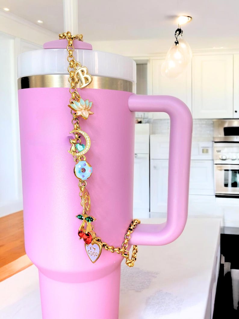 Personalized Tumbler Charm Bracelet, Tumbler Cup Handle Charms, Fits ...