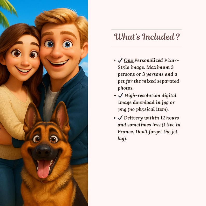 Custom Family Portrait, Pixar Style Portrait | Personalized 3D Cartoon ...