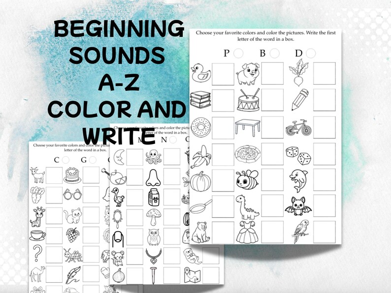 Alphabet Beginning Sounds Coloring Worksheets | First Letter ...