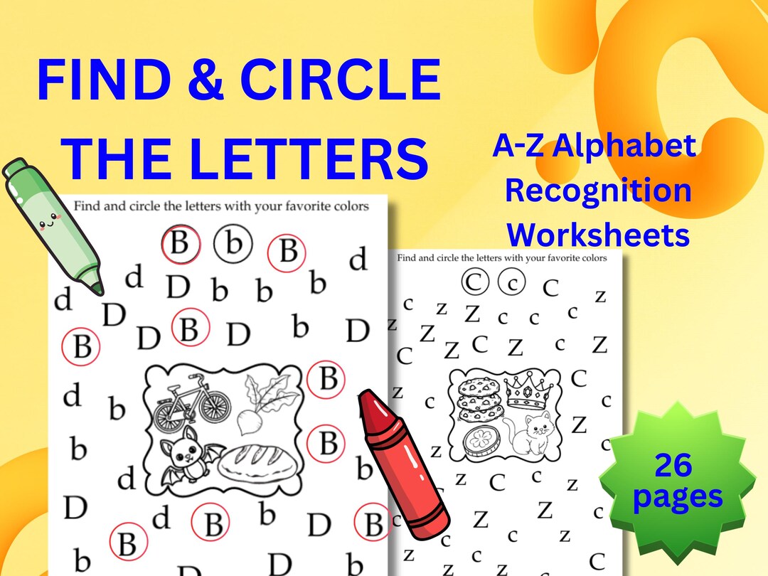 Find and Circle Letters A-Z Printable | Alphabet Letter Recognition ...