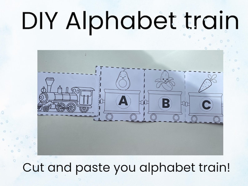 Colorful Alphabet Train, Fun Letter Recognition Game, Cut and Paste ...