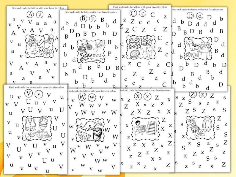 Find and Circle Letters A-Z Printable | Alphabet Letter Recognition ...