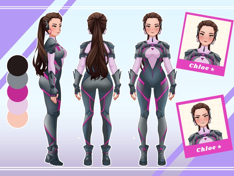 Custom Reference Sheet, Character Sheet, OC Reference Sheet, Vtuber Reference Sheet, Live 2D ...