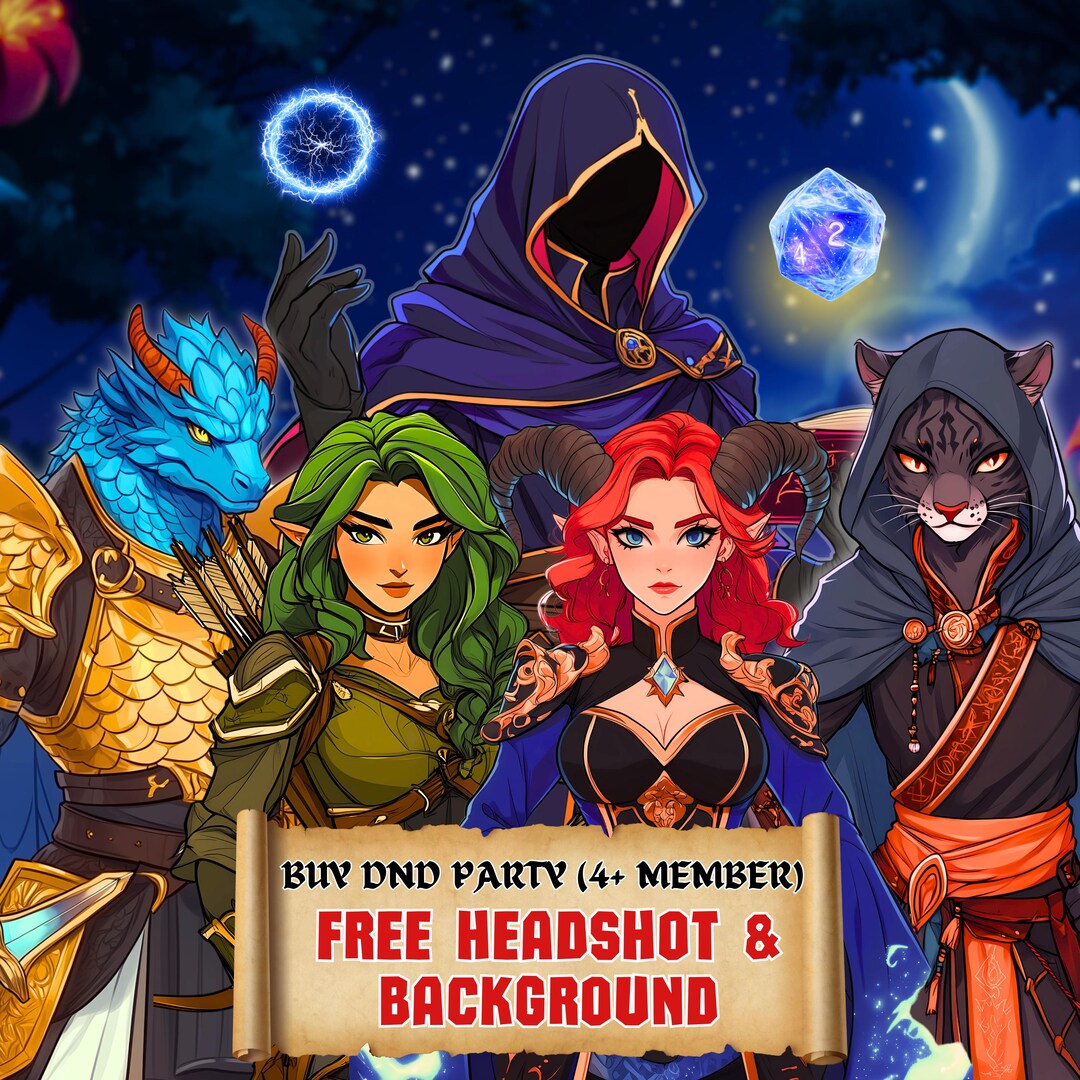 Custom Dnd Party, Dnd Commission, CUSTOM DND Character, Dnd Reference ...