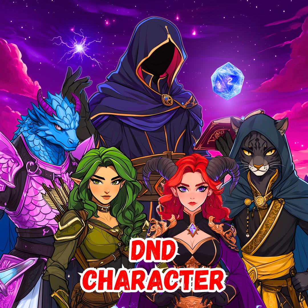 Dnd Party, Dnd Commission, Custom Dnd Character, Dnd Character Sheet ...