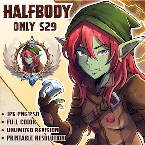 Custom DND Character Art Commission | RPG Portrait, Fantasy Character ...