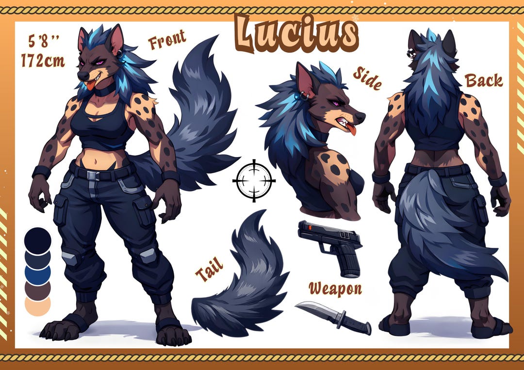 Fursona Reference Sheet Commission, Furry Reference Sheet, Furry ...