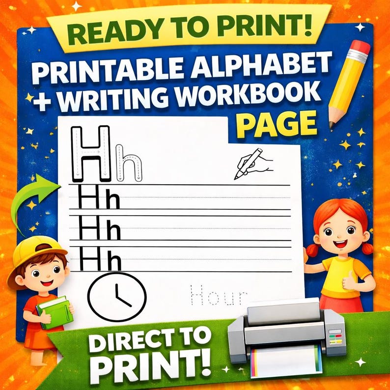 Alphabet Tracing Worksheets | ABC Writing Practice (PDF & JPG) - Etsy