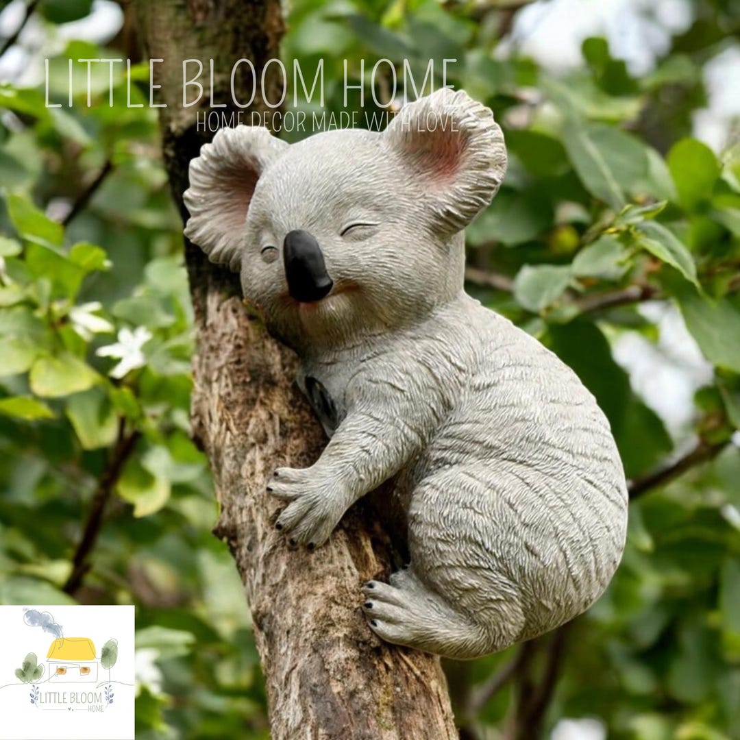 Koala Garden Statuette, Garden Ornament, Fairy Garden, Outdoor Living ...