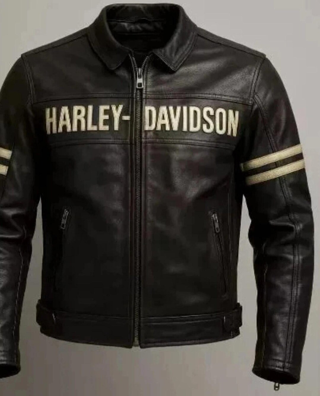 Harley" Davidson Men's Black Motorcycle Jacket Real Cowhide Leather ...