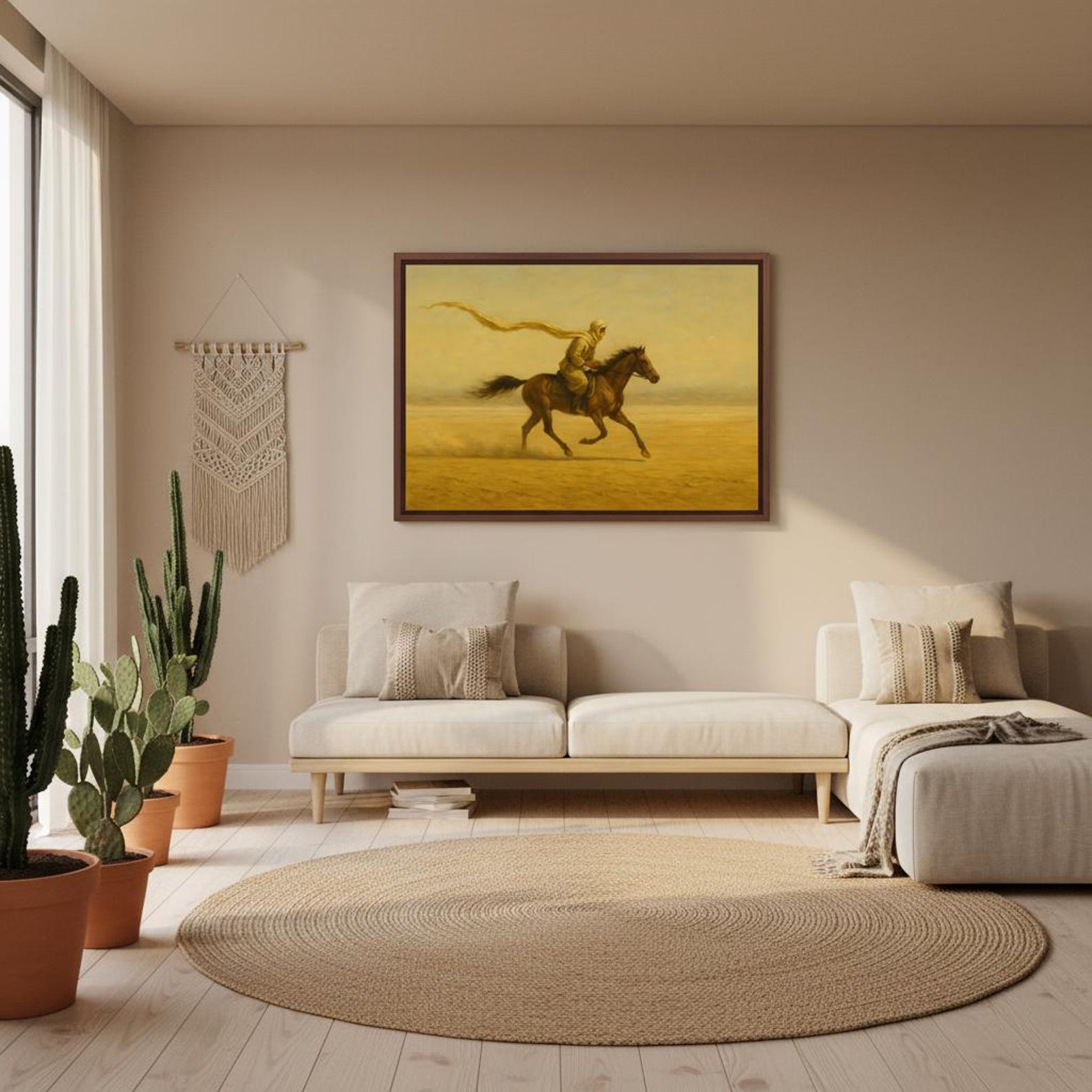 Desert Gallop: Man on Horseback Art Print - Arabian Nomad Painting - Etsy