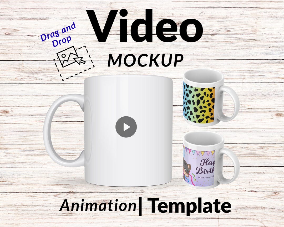 Rotating Mug Mockup | Animated Drag & Drop Template | Instant Download ...
