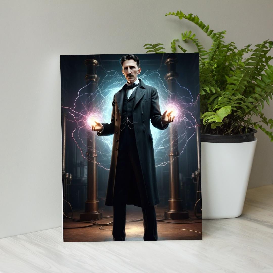 Nikola Tesla Wall Art, Nikola Tesla Canva, Nikola Tesla Frame, Nikola ...