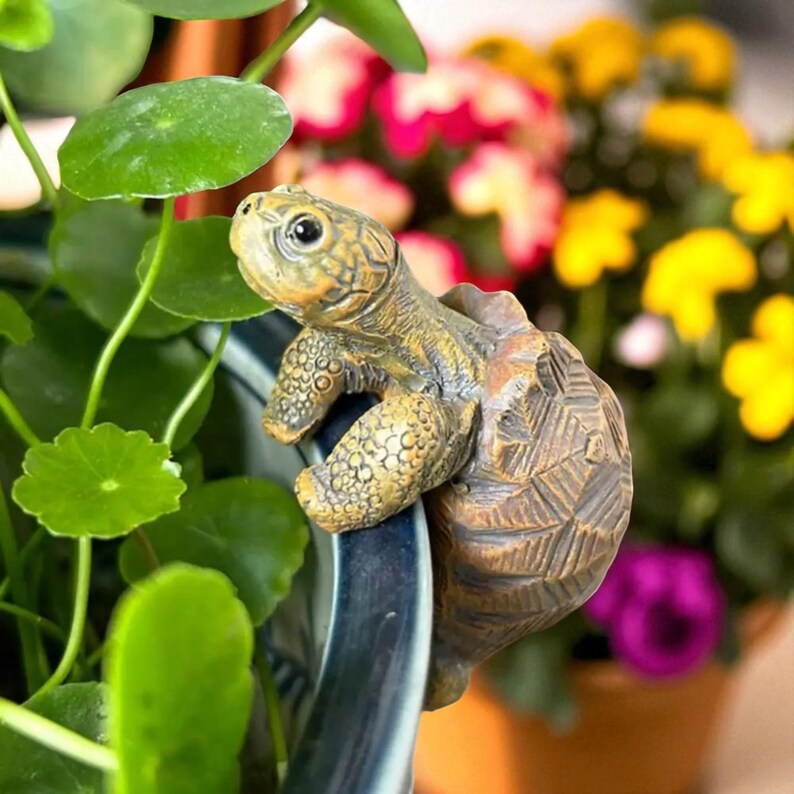 Resin Turtle Flower Pot Hanger | Whimsical Garden Decor - Etsy