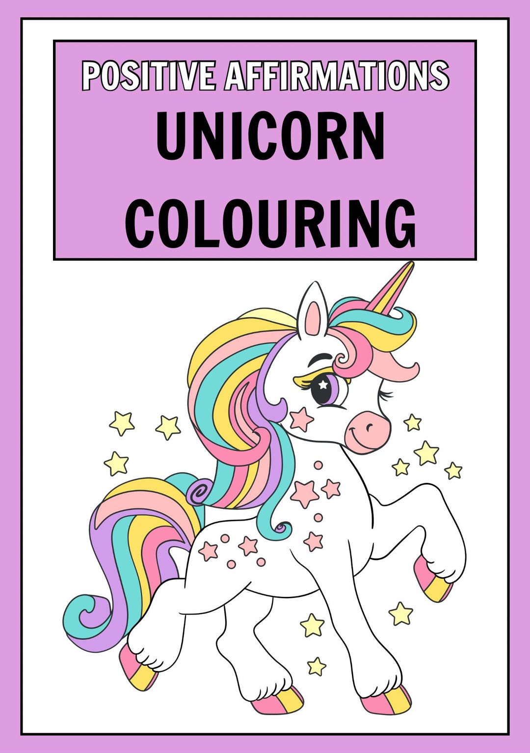 Unicorn Coloring Book: Positive Affirmations, 16 Pages (digital ...