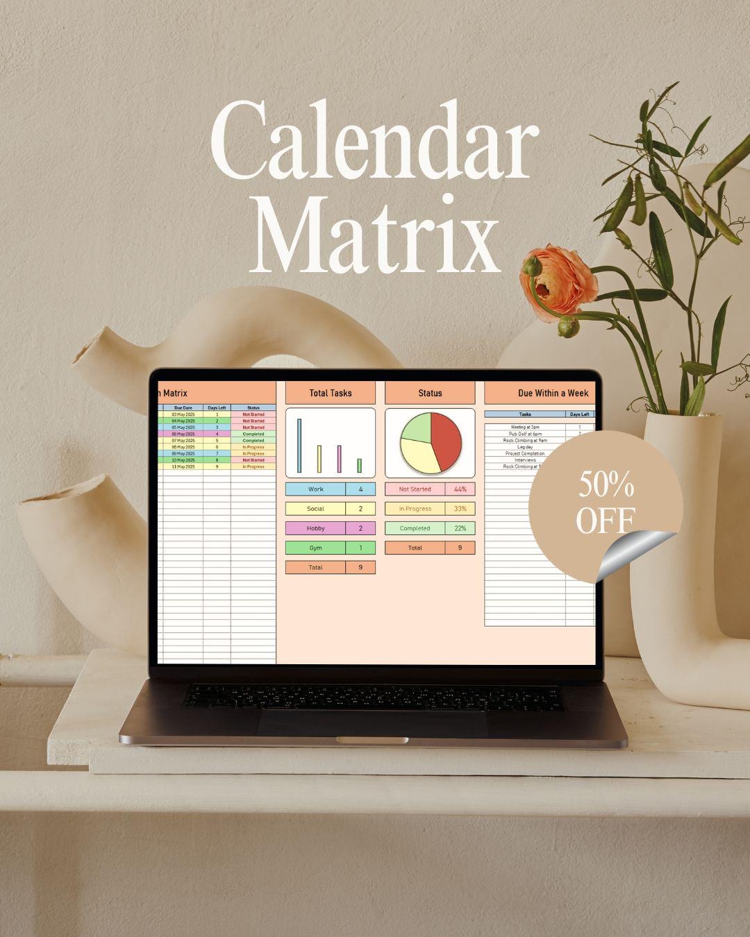 Calendar Matrix - Etsy