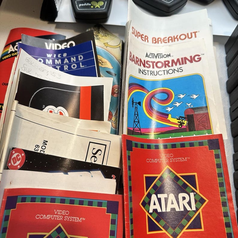 Tele-games Sears Atari Video Arcade Controllers 68 Games Booklets ...