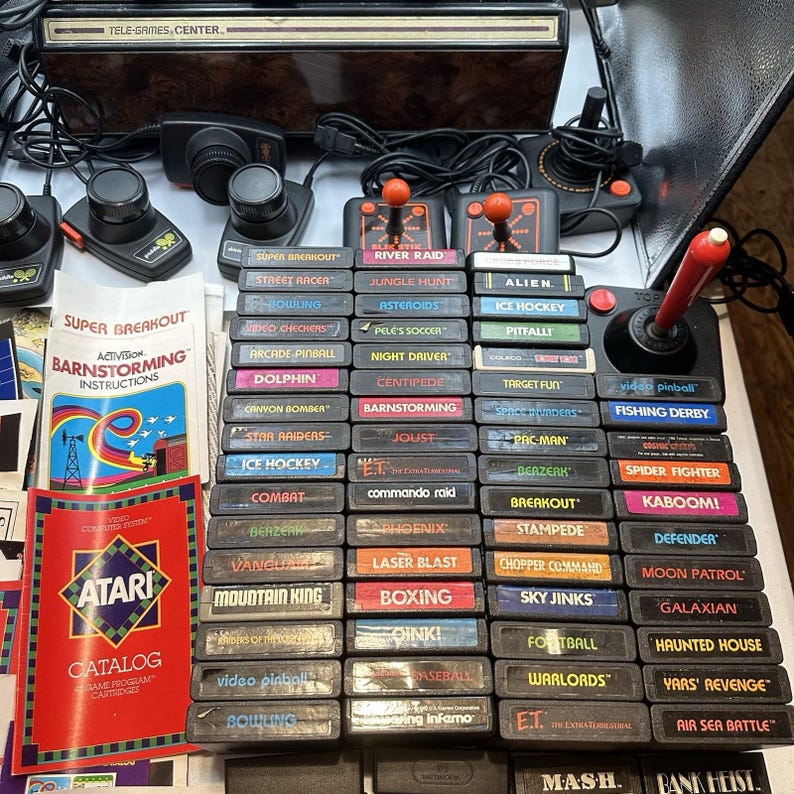 Tele-games Sears Atari Video Arcade Controllers 68 Games Booklets ...
