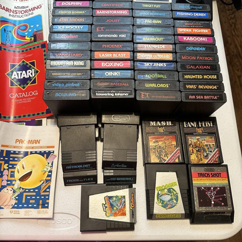 Tele-games Sears Atari Video Arcade Controllers 68 Games Booklets ...
