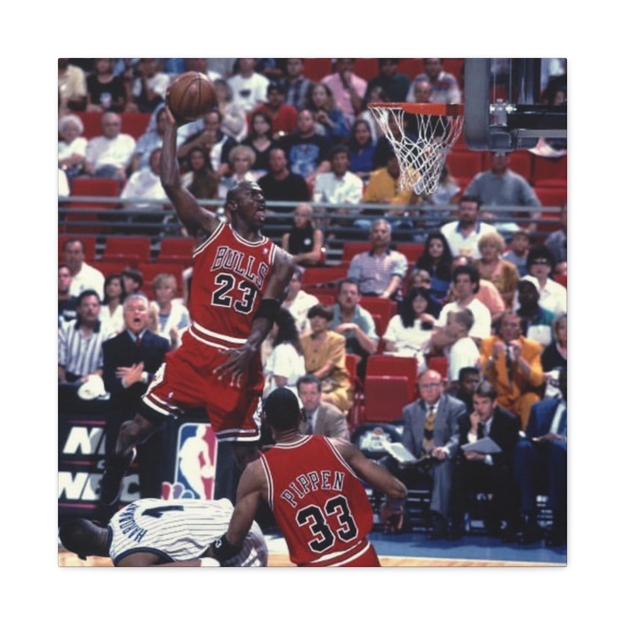Michael Jordan Basketball Poster Canvas Art - Iconic Dunk Scene - Etsy
