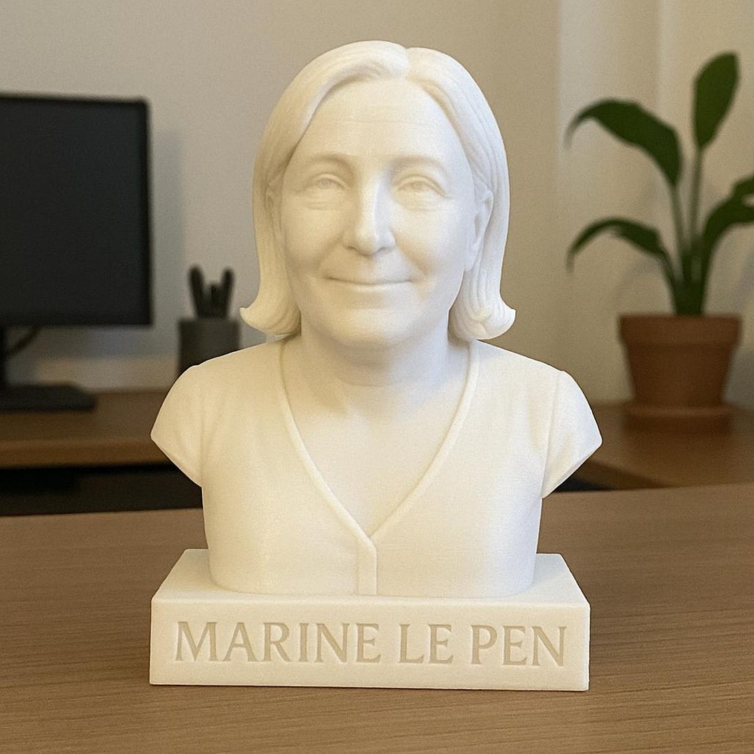 Marinelepen Bust 15cm - 3D PLA Printing With White Marble Effect - Etsy