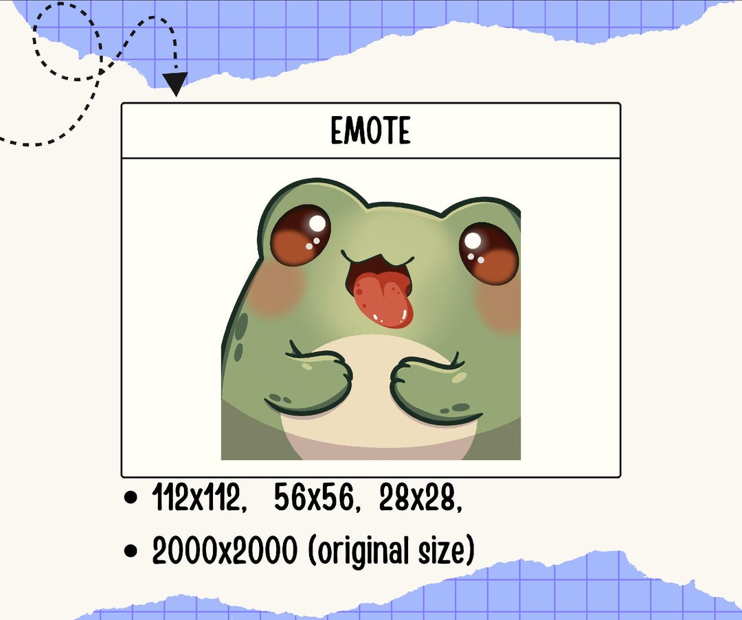 Funny Green Frog Emote – Chubby Frog With Big Brown Eyes and Tongue Out ...