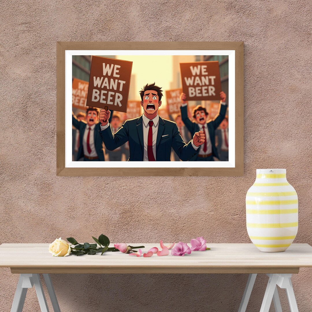 We Want Beer Photo Printable, Beer Protest, Funny Wall Art, DIGITAL ...