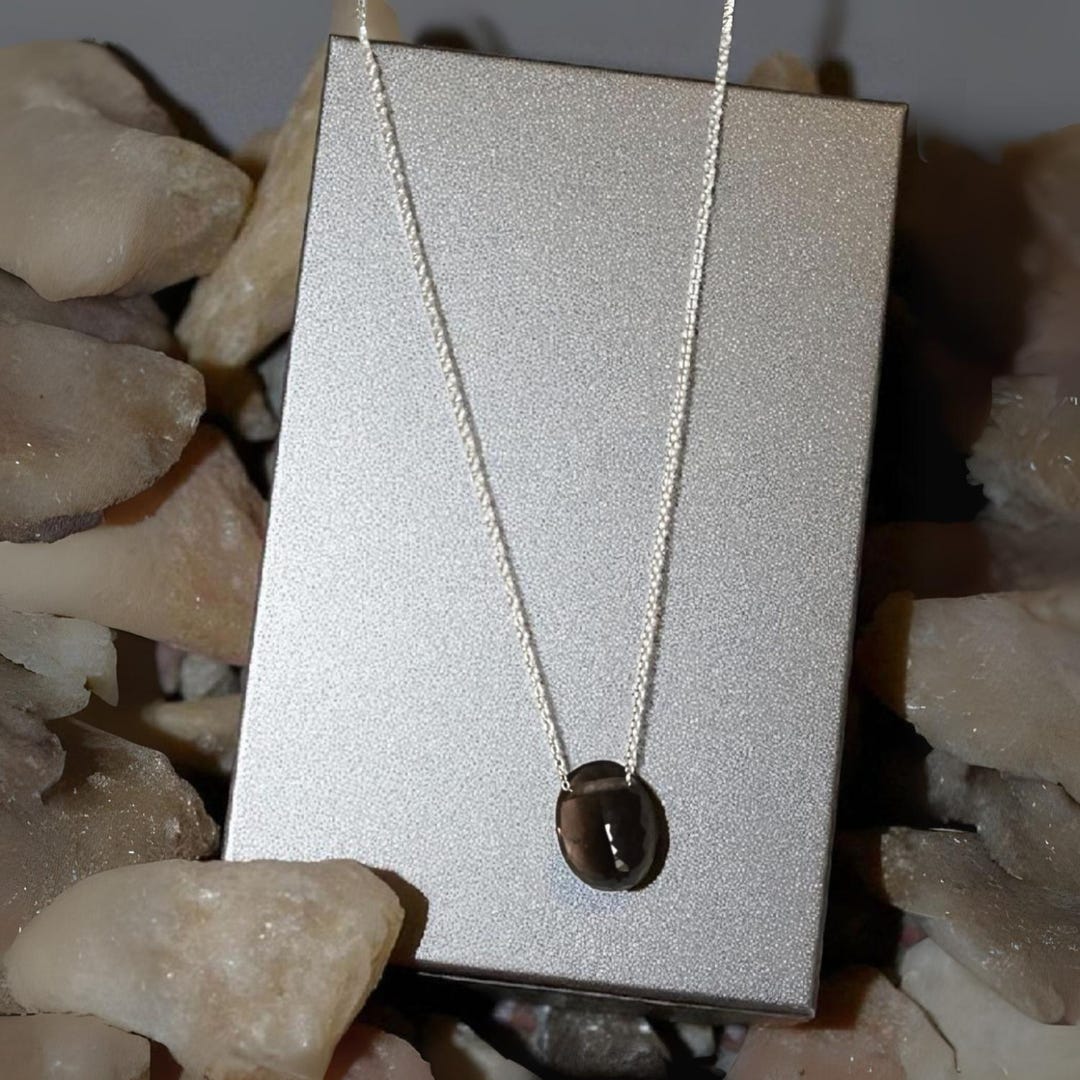 Handmade Smoky Quartz Sterling Silver Necklace – Grounding Gemstone ...