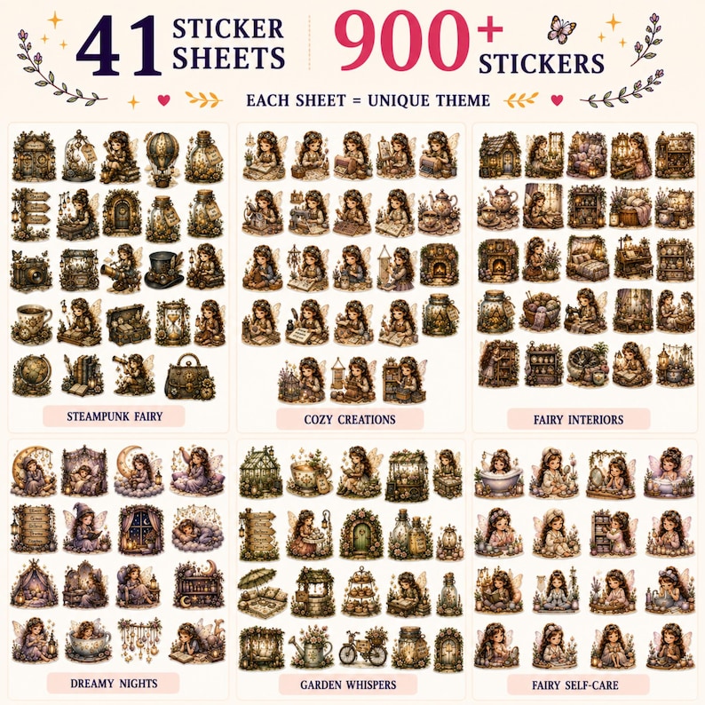 900+ Fairycore Stickers Bundle | Fantasy Planner Stickers PNG ...