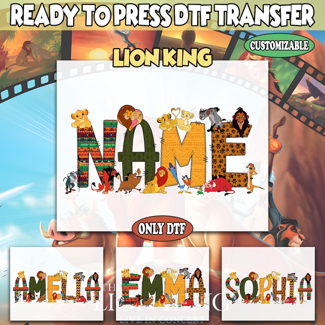 Personalized Lion King Family Matching Dtf, Disneyland the Lion King ...