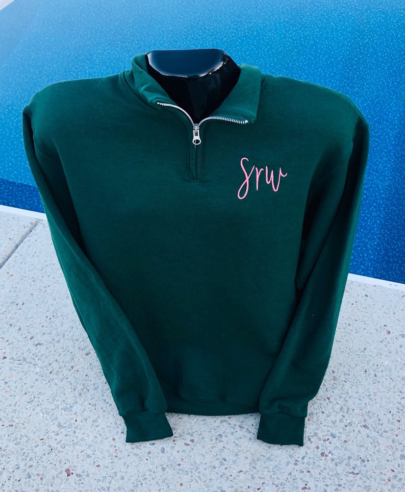 Monogram Quarter Zip Pullover Sweatshirt Christmas Gift for | Etsy