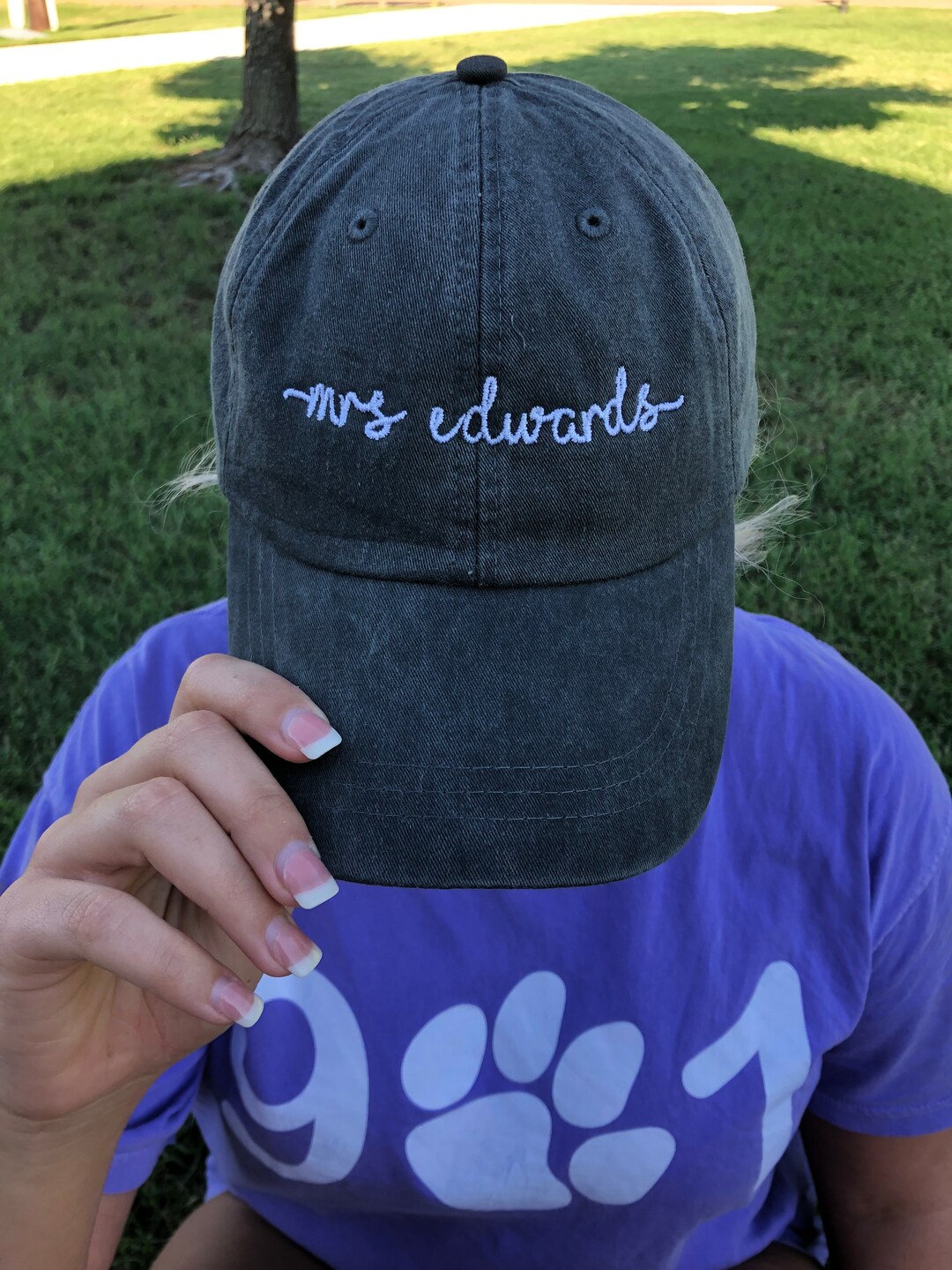 Personalized Baseball Hat, Custom Baseball Cap, Handwriting Script ...