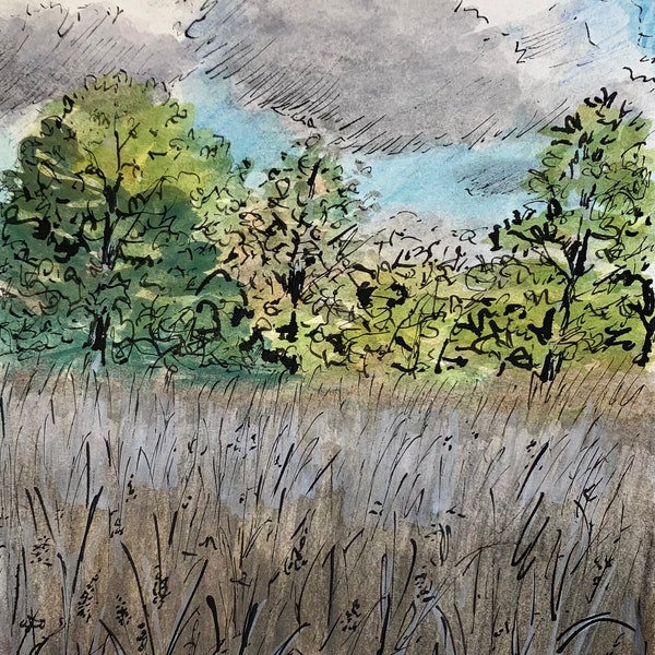 Ink Wash Drawing - Etsy