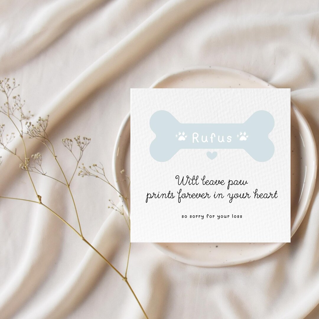 Personalized Dog Loss Card: Pet Sympathy Card - Etsy