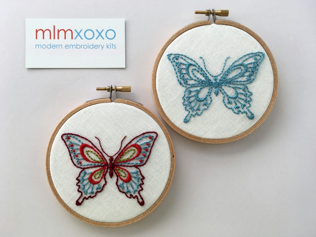 Butterfly Hand Embroidery Pattern, Beginner DIY (PDF Download) - Etsy