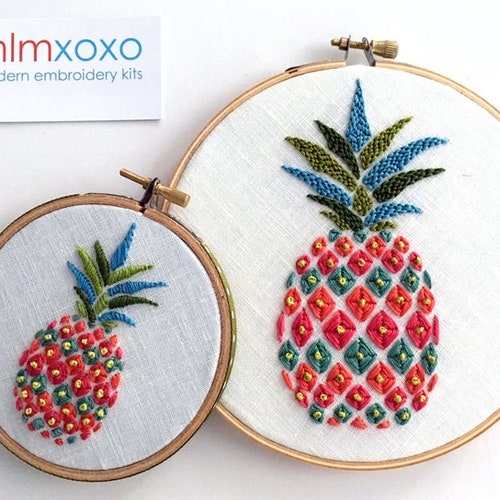 Pineapple Embroidery PDF Pattern by Mlmxoxo. Modern | Etsy