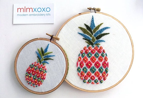 Pineapple Embroidery PDF Pattern by Mlmxoxo. Modern | Etsy