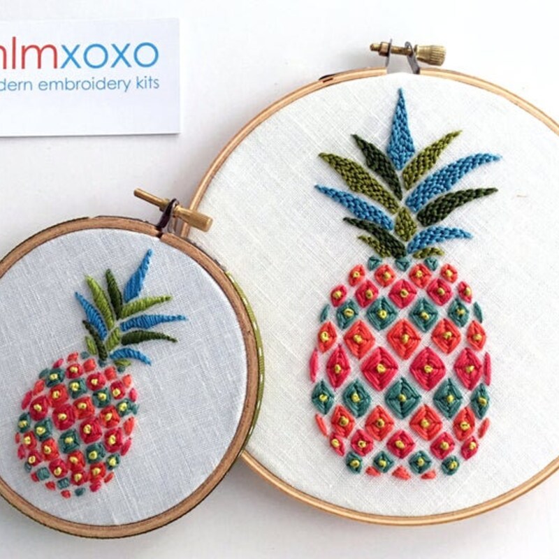 Pineapple Embroidery - Etsy