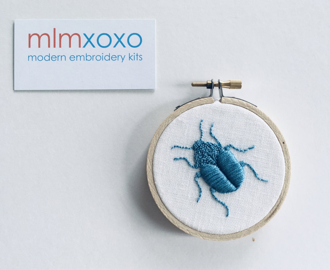 Hand Embroidered Beetle. 3" Hoop. Custom Color. Hand Embroidery. Garden ...
