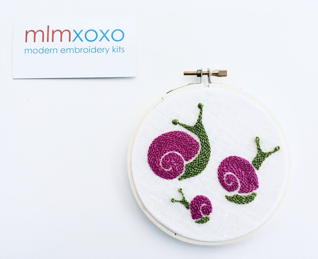 Snails Embroidery KIT by Mlmxoxo. Modern Embroidery. Hand - Etsy