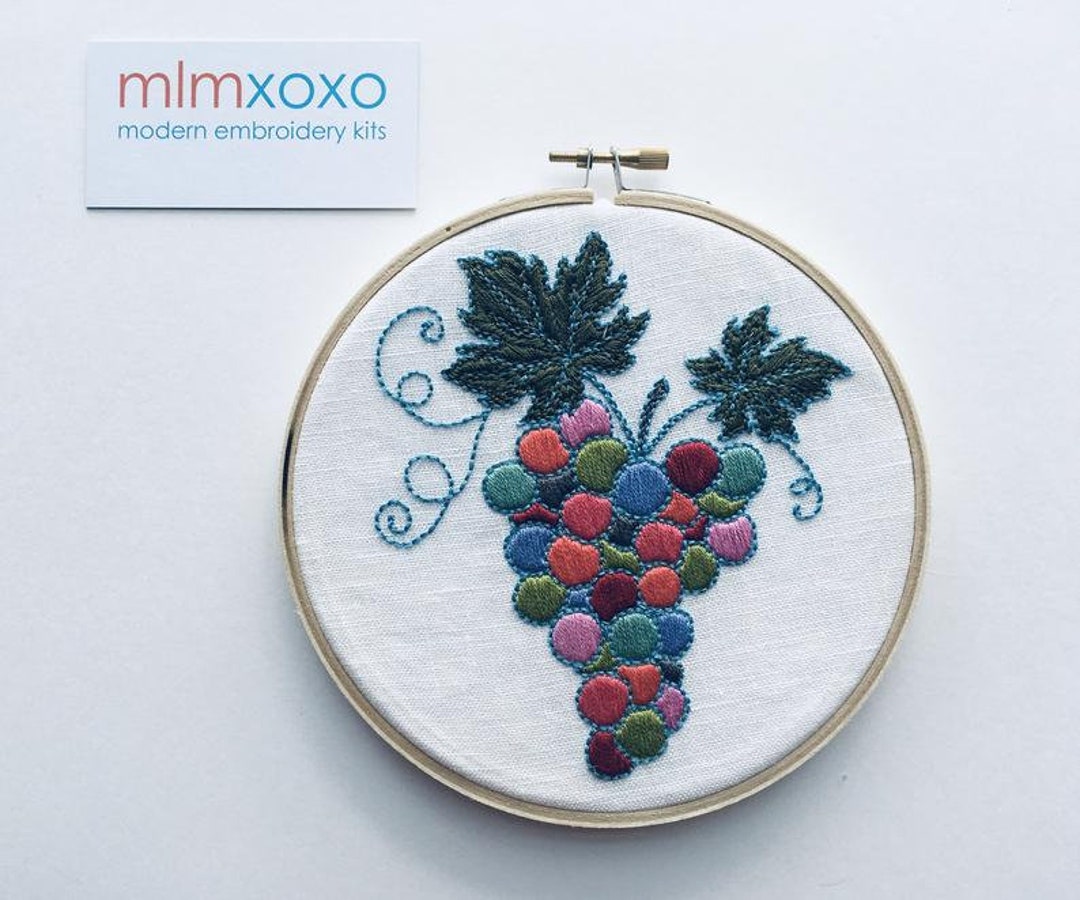 Grapes on the Vine Embroidery PDF Pattern by Mlmxoxo. Modern Embroidery ...